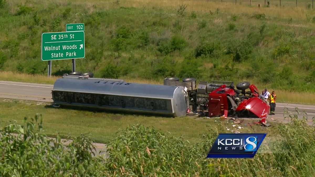 Cleanup Begins After Fuel Tanker Rollover Accident On Hwy 5