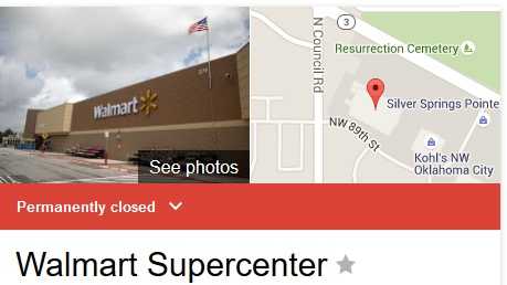 Google business listing shows ALL Walmart stores 'permanently closed'
