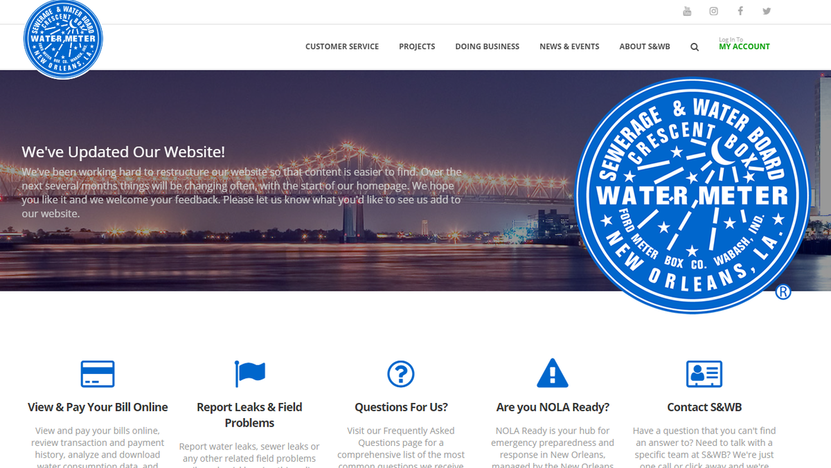 New Orleans Sewerage and Water Board updates website to improve ...