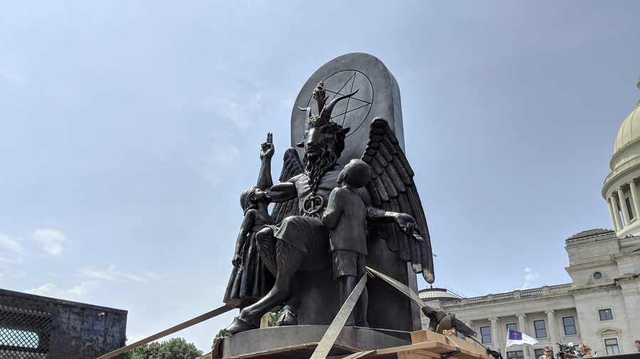 Satanic Temple unveils demonic statue at Arkansas State Capitol